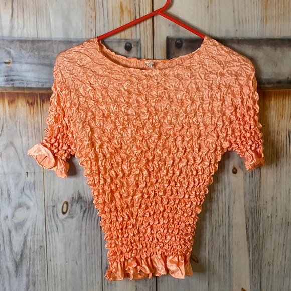 Tops | Y2k Short Sleeve Popcorn Blouse | Poshmark